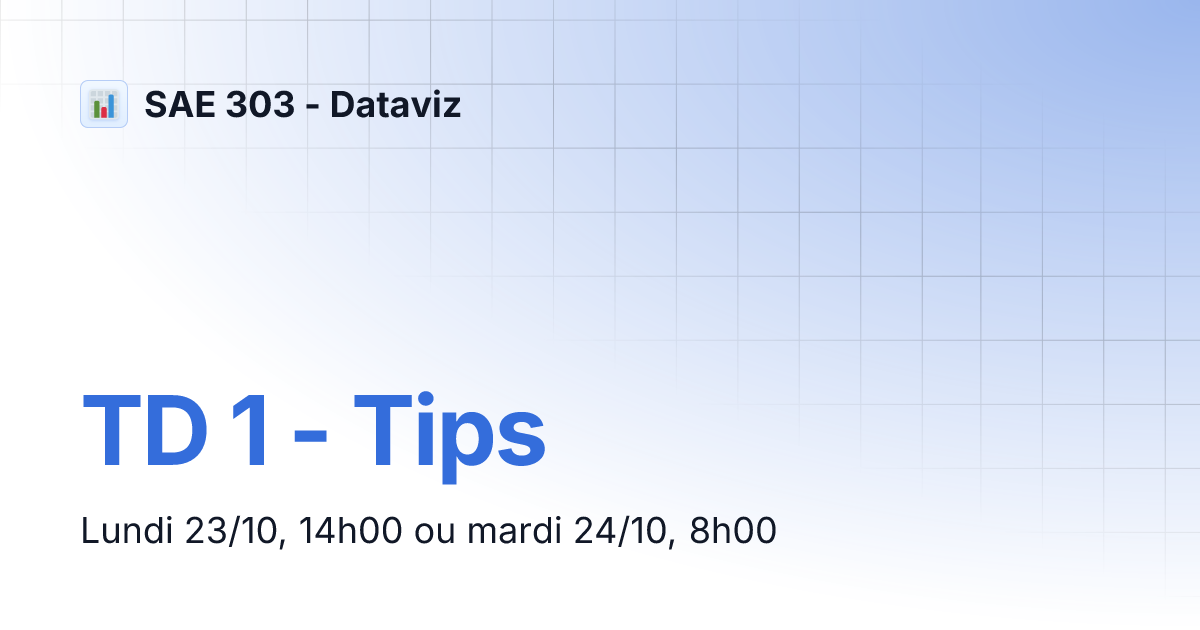 TD 1 - Tips | SAE 303 - Dataviz