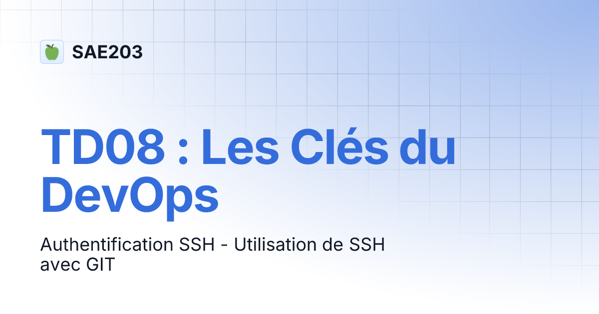 TD08 : Les Clés du DevOps | SAE203